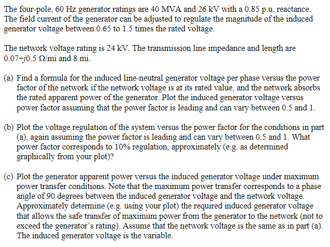 Solved A three-phase wye-connected synchronous generator | Chegg.com
