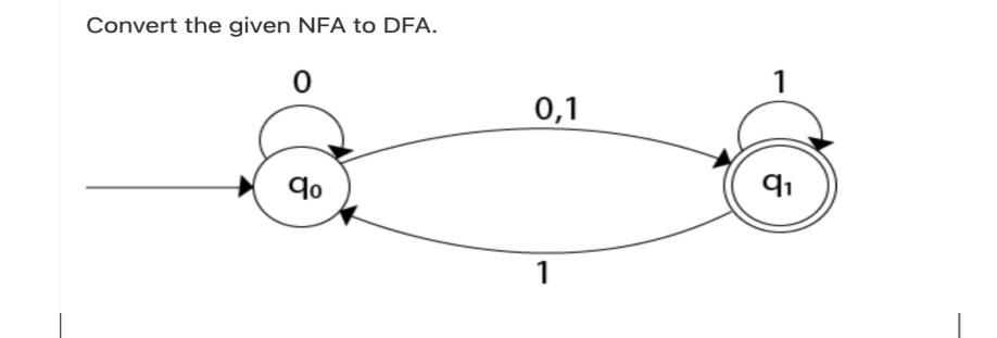 Solved Convert the given NFA to DFA. | Chegg.com