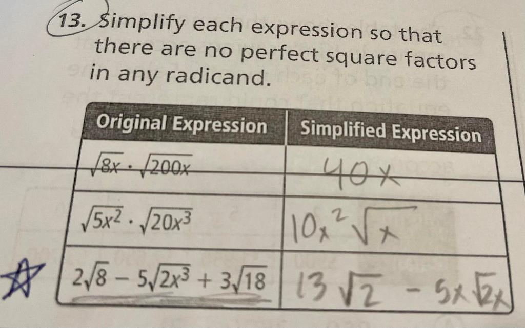 Solved 13. Simplify each expression so that there are no | Chegg.com