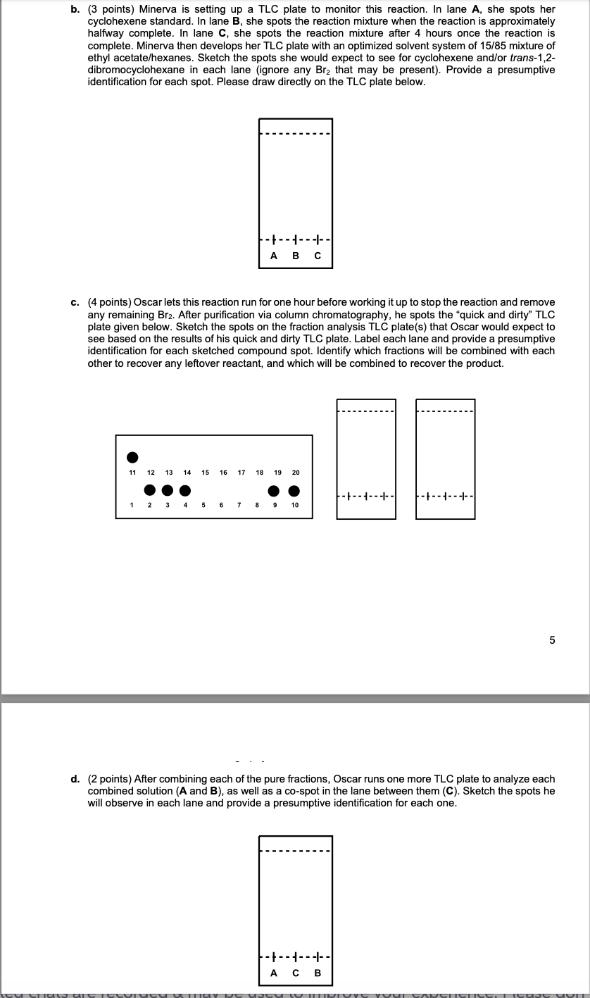 Solved b. (3 ﻿points) ﻿Minerva is setting up a TLC plate to | Chegg.com