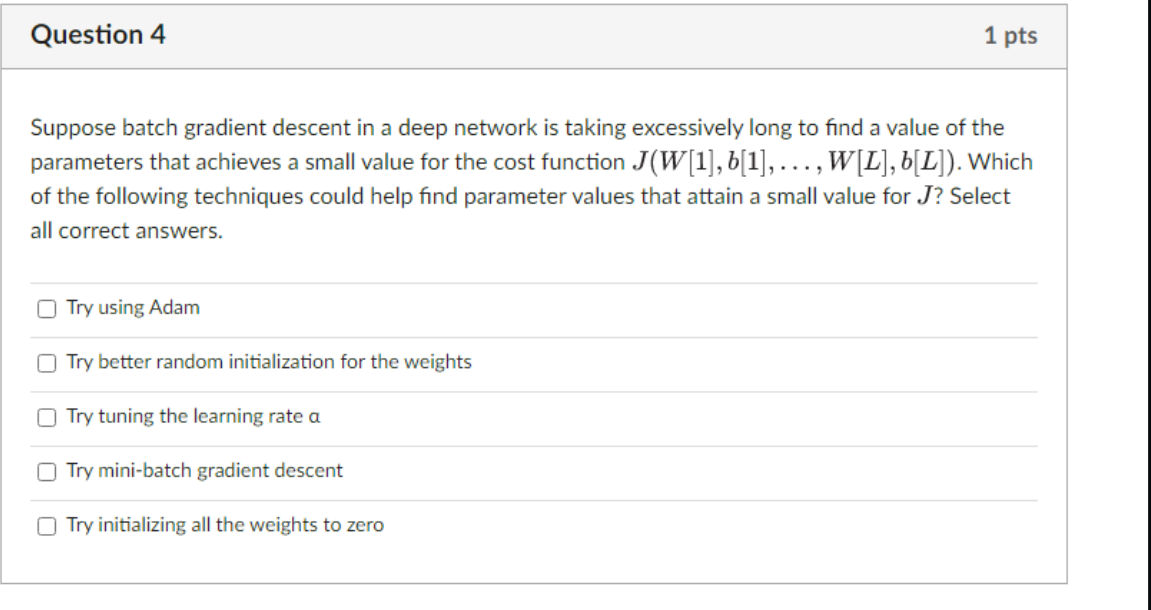 Solved Suppose batch gradient descent in a deep network is | Chegg.com
