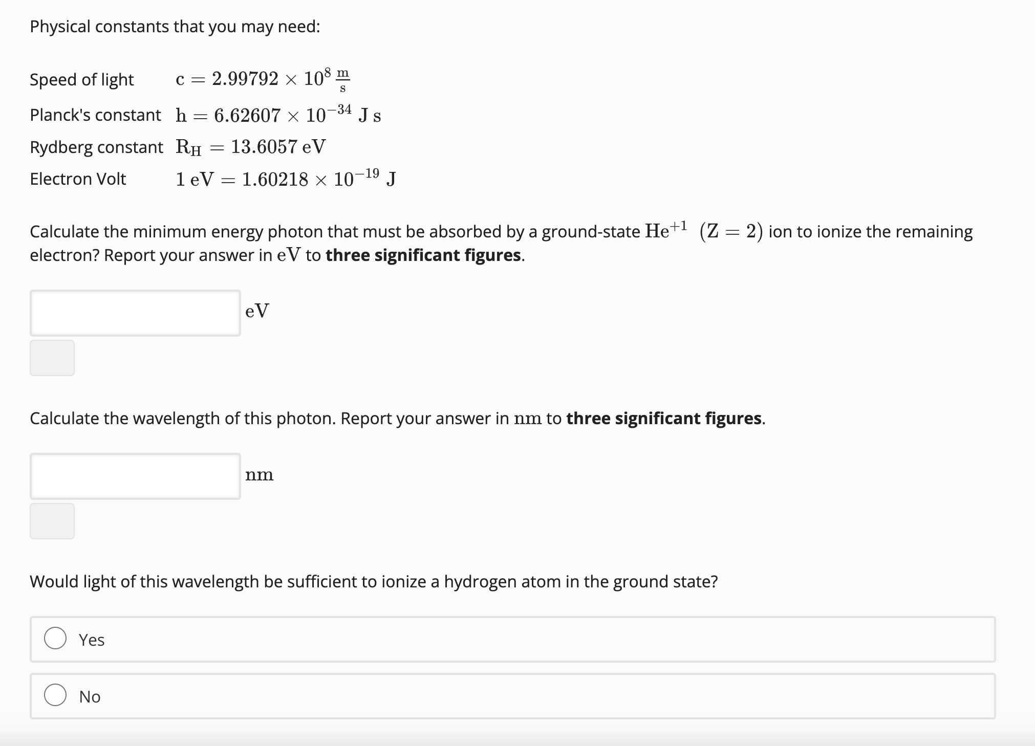 Solved Physical constants that you may need: Speed of light | Chegg.com
