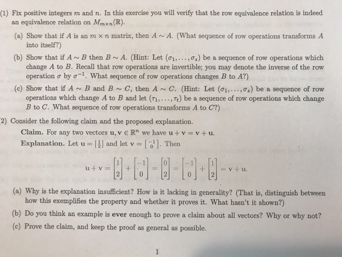 Solved Fix positive integers m and n. In this exercise you | Chegg.com