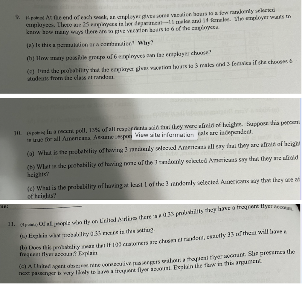 Solved 9. (4 points) At the end of each week, an employer | Chegg.com