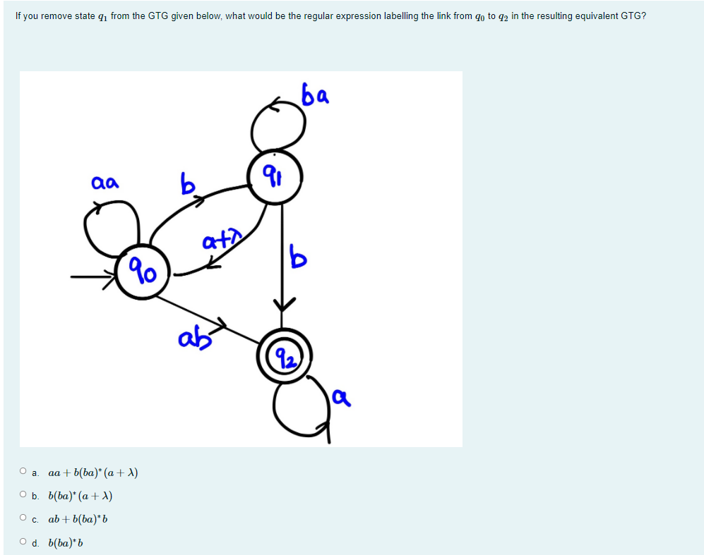 Solved If you remove state 21 from the GTG given below, what | Chegg.com