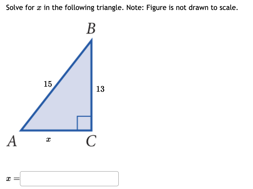 Solved Solve for x in the following triangle. Note: Figure | Chegg.com