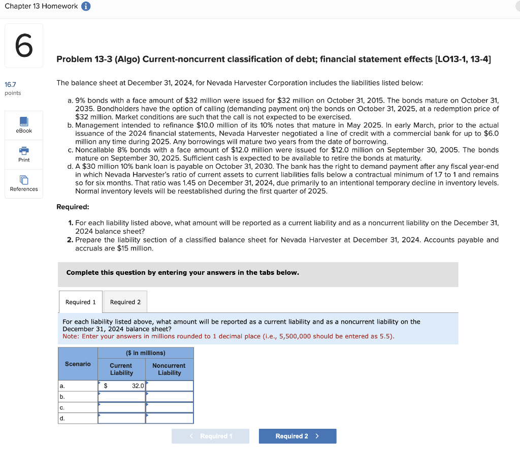 Solved Problem 13-3 (Algo) Current-noncurrent classification | Chegg.com