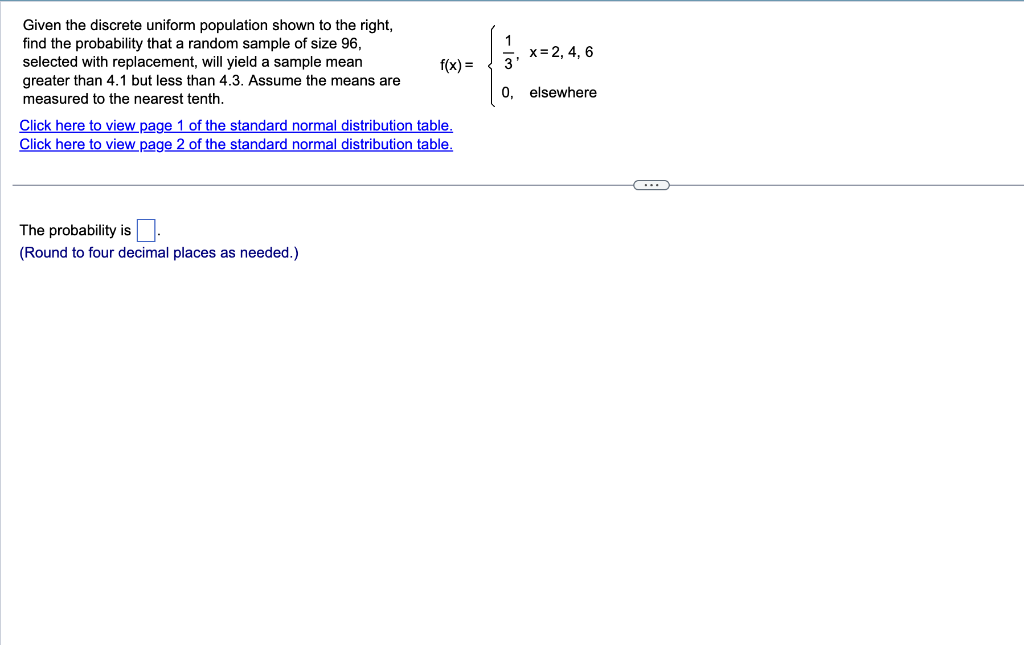 Solved Given the discrete uniform population shown to the | Chegg.com