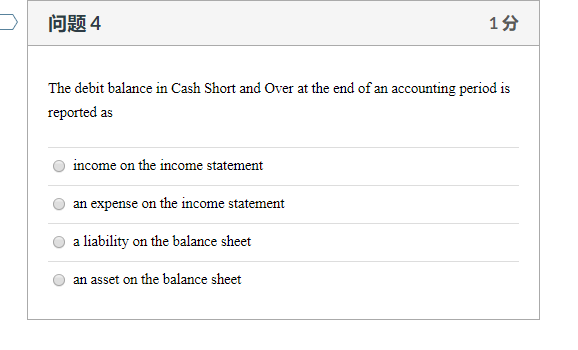 Solved 1024 1$ The debit balance in Cash Short and Over at | Chegg.com