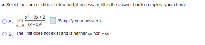 Solved Determine the following limits, using oor - oo when | Chegg.com