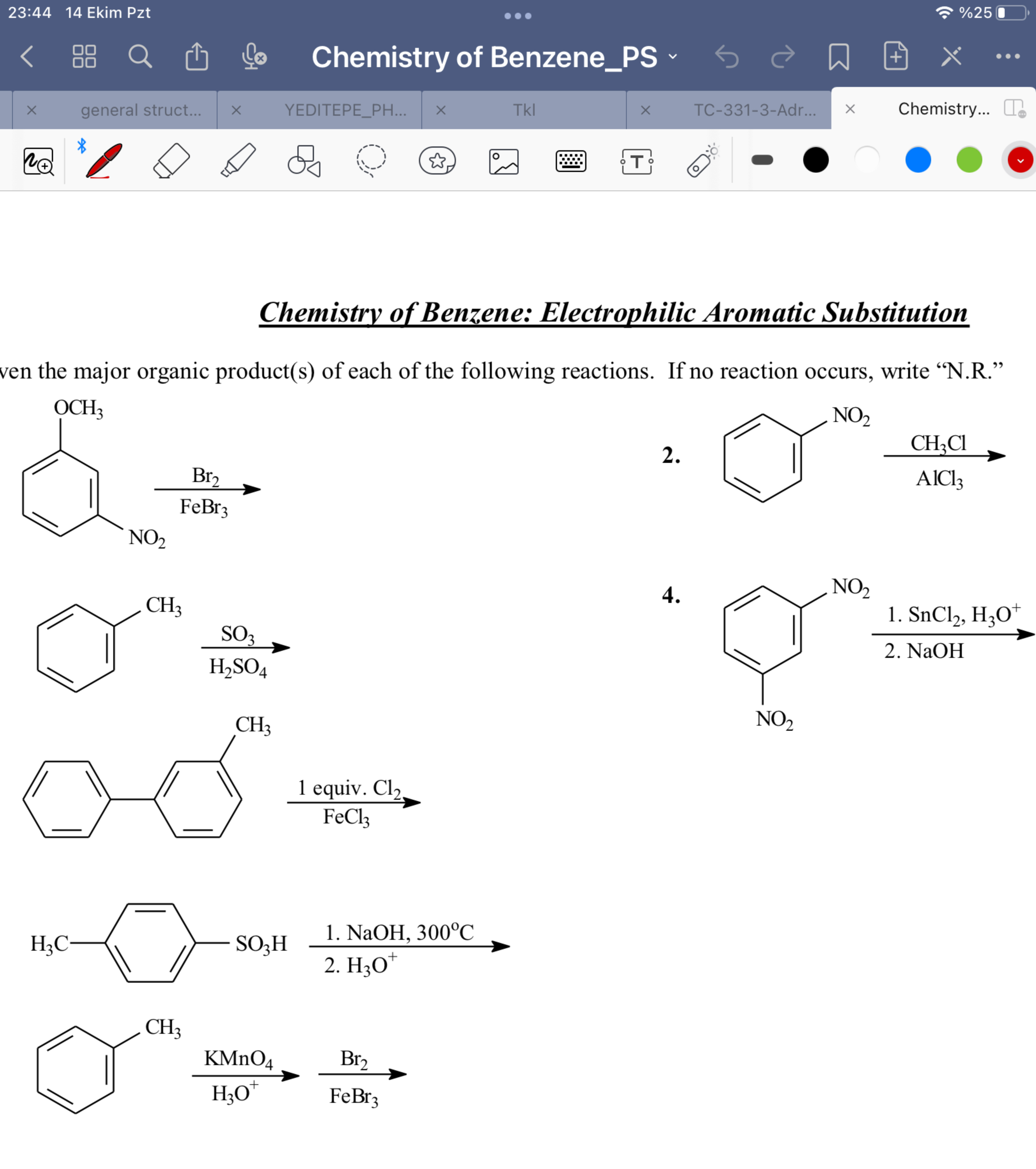 Solved Chemistry of Benzene: Electrophilic Aromatic | Chegg.com
