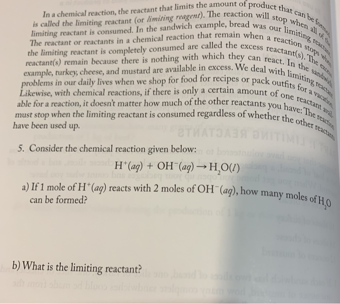 Solved is called the limiting reactant (or limiting | Chegg.com