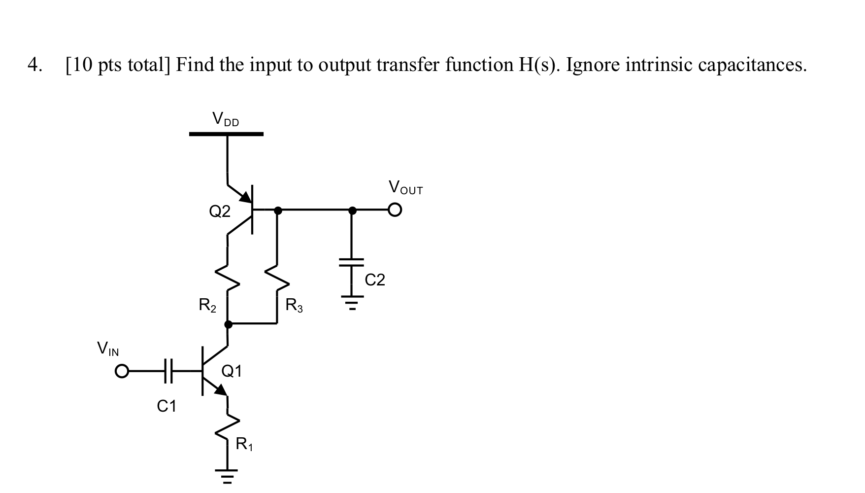 Solved 4 10 Pts Total Find The Input To Output Transfer 8780