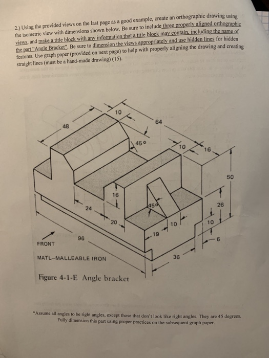 Solved 2) Using the provided views on the last page as a | Chegg.com
