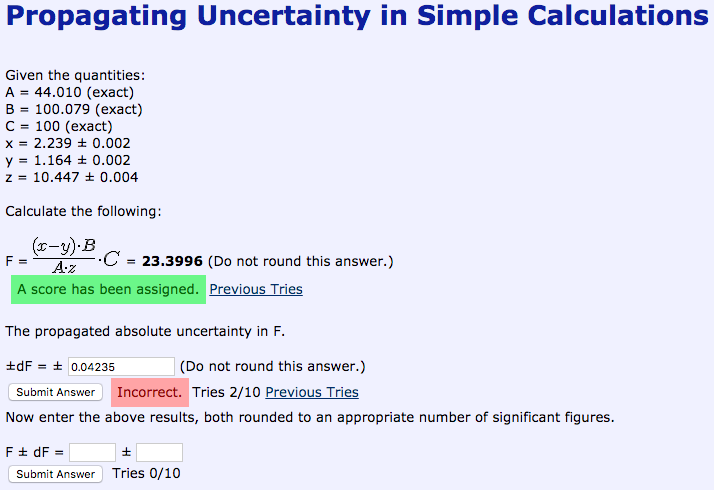 Solved Propagating Uncertainty in Simple Calculations Given | Chegg.com