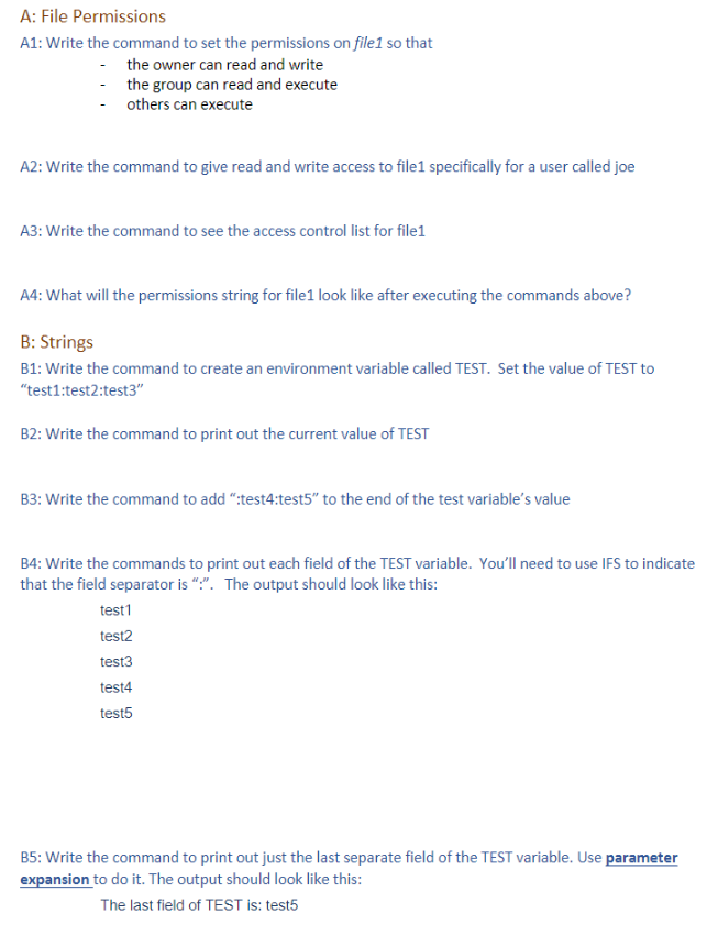 Solved B4: Write the commands to print out each field of the | Chegg.com