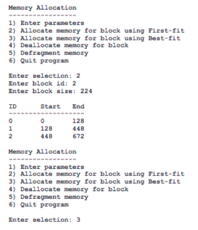 Solved Objective: To simulate memory allocation with | Chegg.com