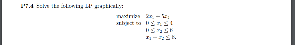 Solved P7.4 Solve the following LP graphically: maximize | Chegg.com