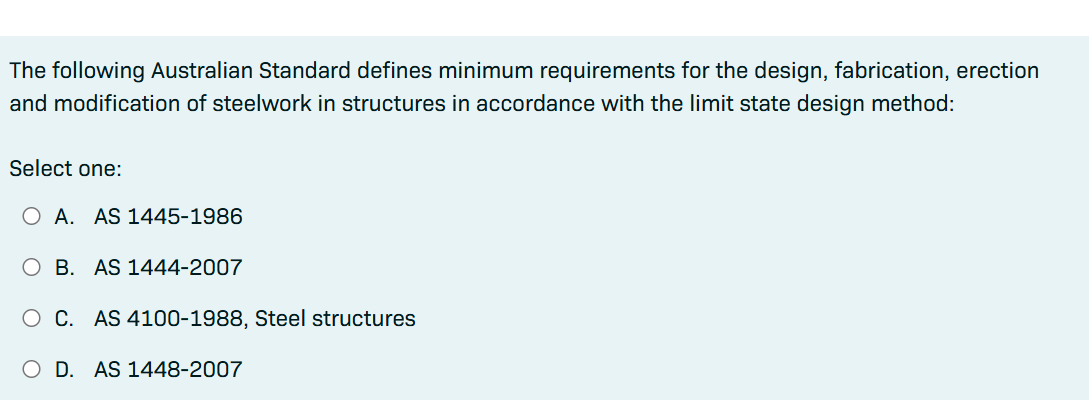 Solved The following Australian Standard defines minimum | Chegg.com