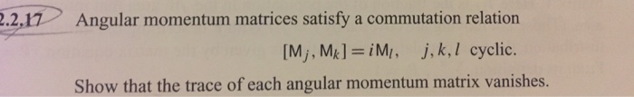 Solved Angular Momentum Matrices Satisfy A Commutation