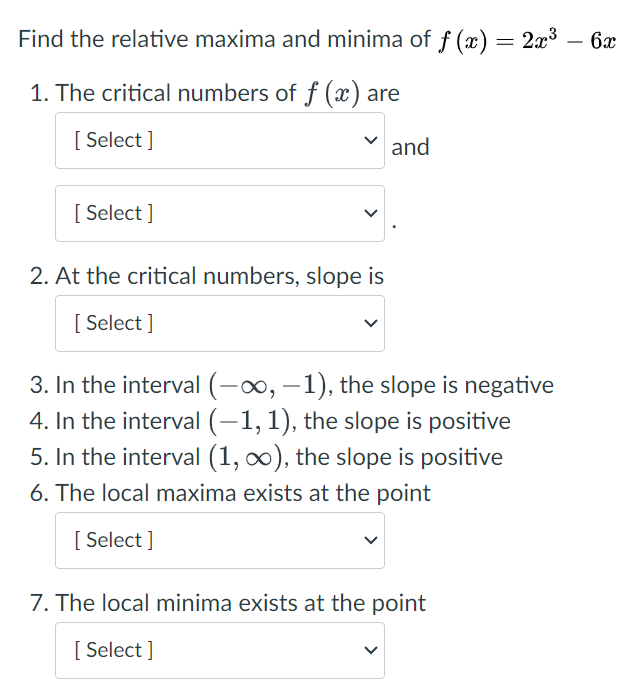 Solved Find the relative maxima and minima | Chegg.com