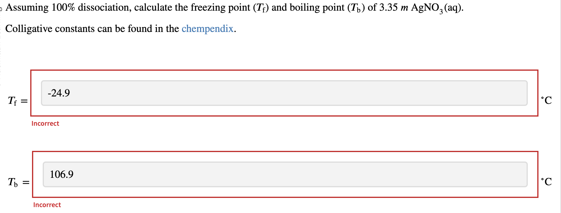 Solved Assuming 100% dissociation, calculate the freezing | Chegg.com