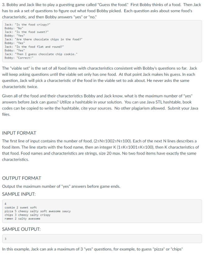 Solved 3. Bobby and Jack like to play a guesting game called | Chegg.com