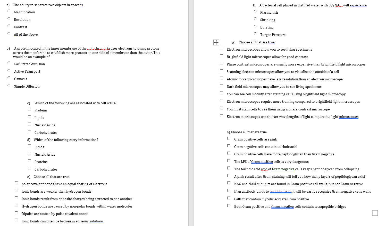 Solved a) The ability to separate two objects in space is f) | Chegg.com