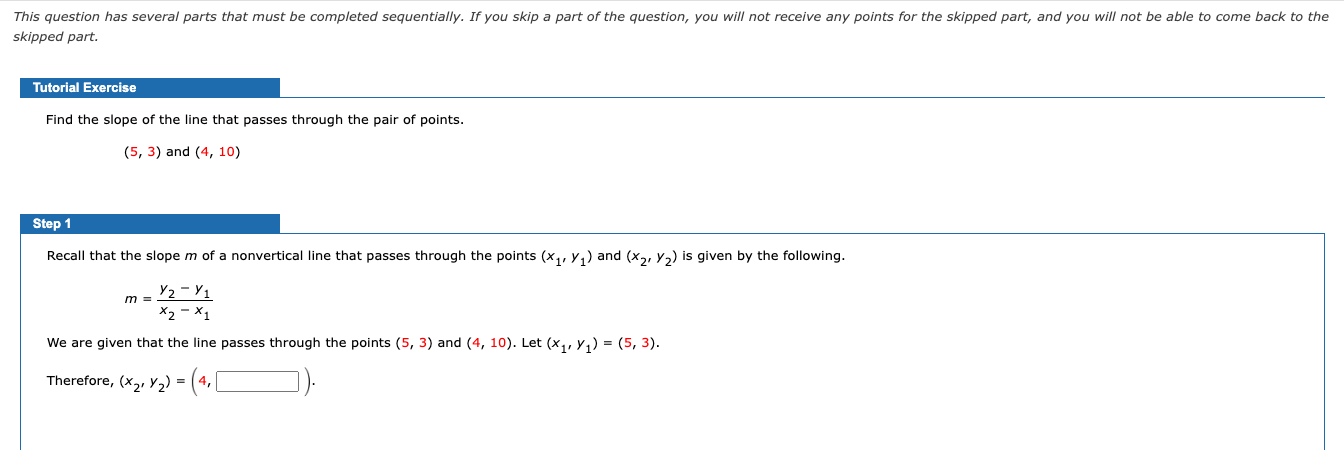 Solved skipped part.Tutorial ExerciseFind the slope of the | Chegg.com