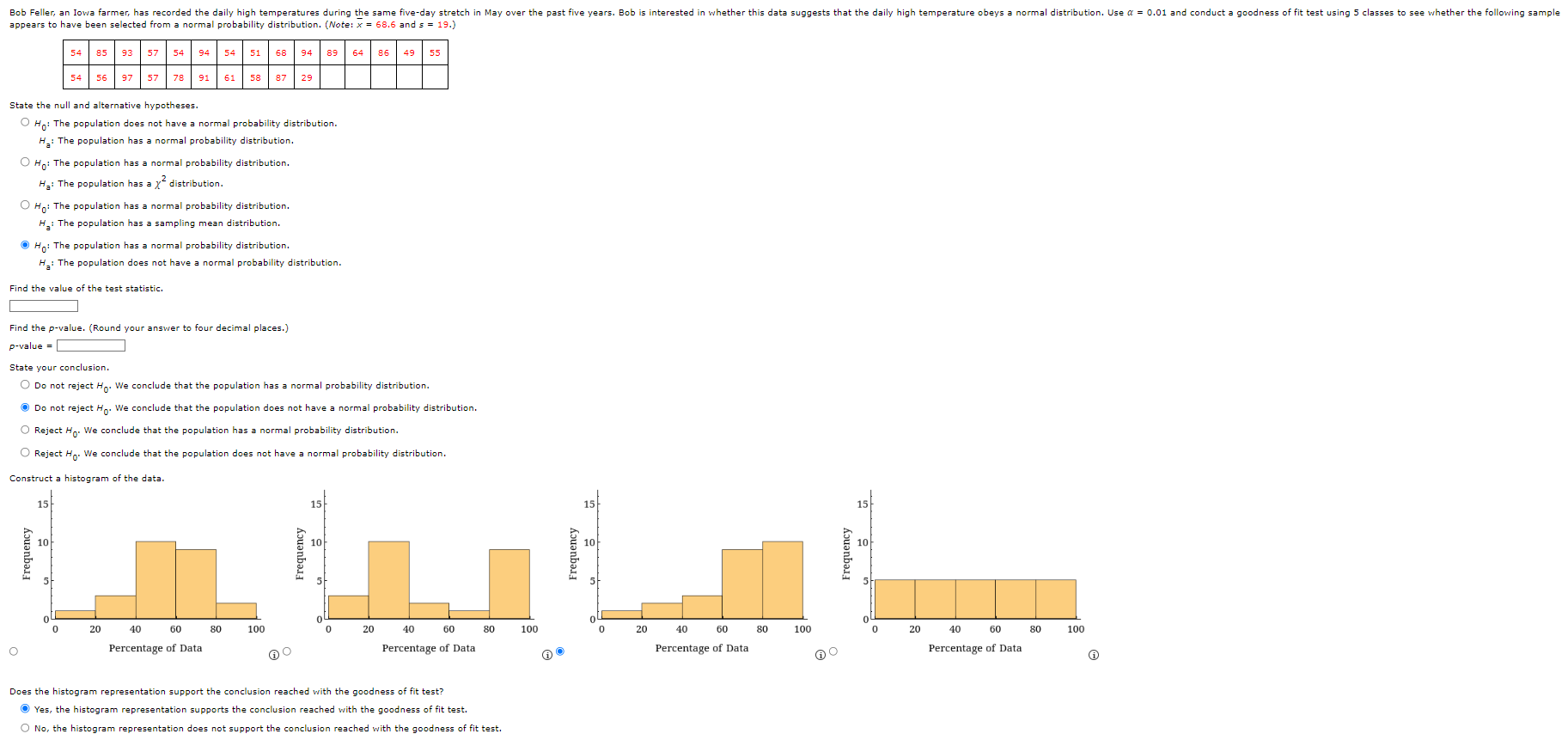Solved State the null and alternative hypotheses. H0 : The | Chegg.com