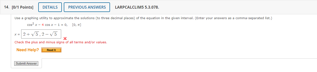 Solved Use A Graphing Utility To Approximate The Solutions