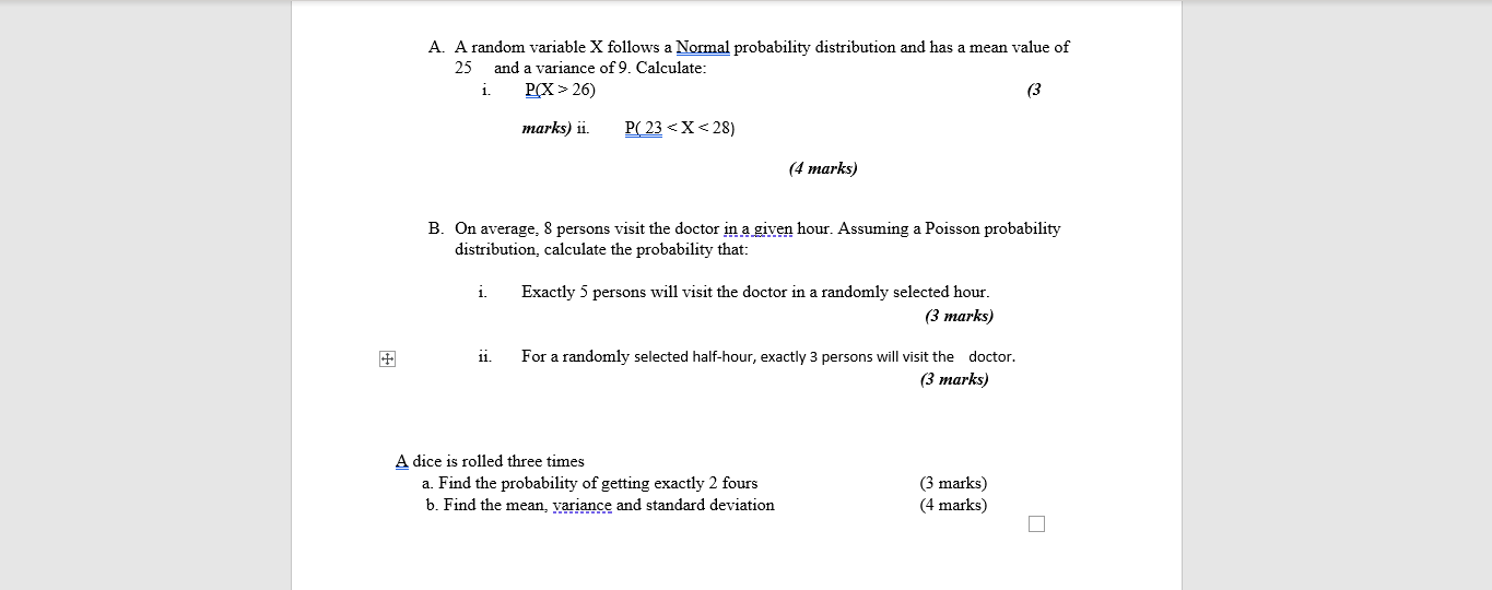 Solved A. A random variable X follows a Normal probability | Chegg.com