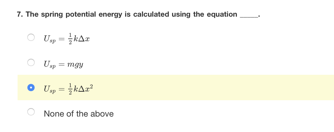 Solved of the line formed by graphing the spring 8. The | Chegg.com