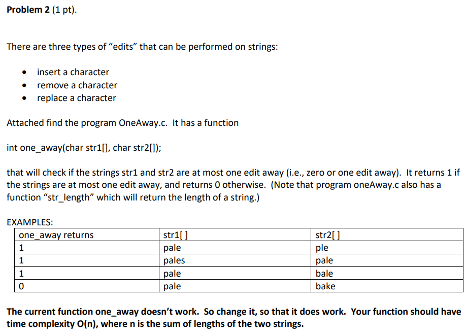 Solved There are three types of "edits" that can be | Chegg.com