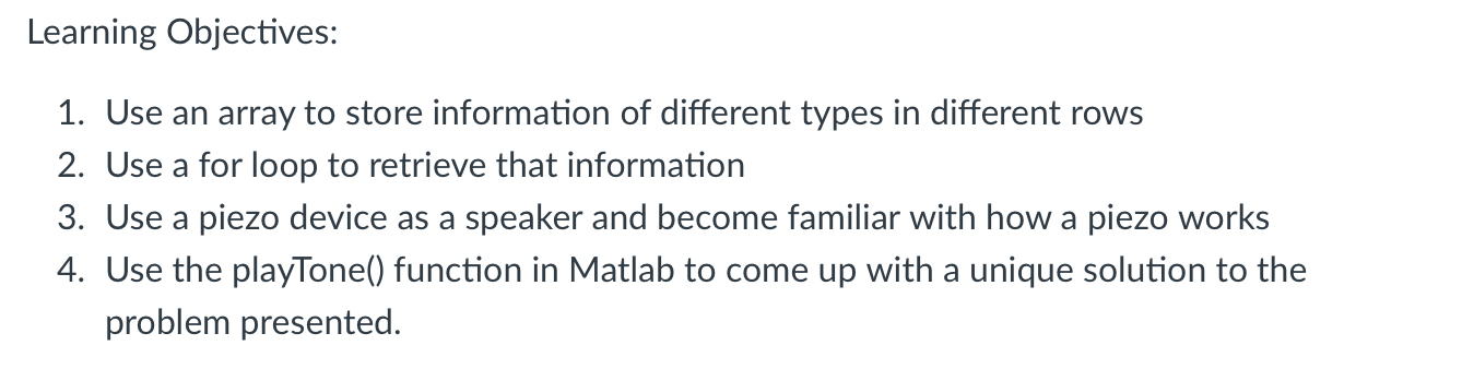 Learning Objectives: 1. Use an array to store | Chegg.com