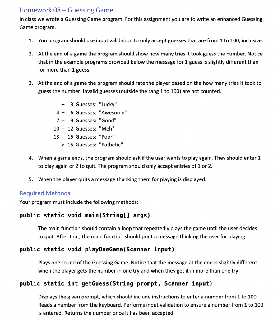Solved Homework 08 Guessing Game In Class We Wrote A 