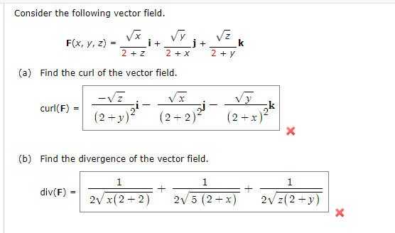 Solved Consider the following vector field. | Chegg.com