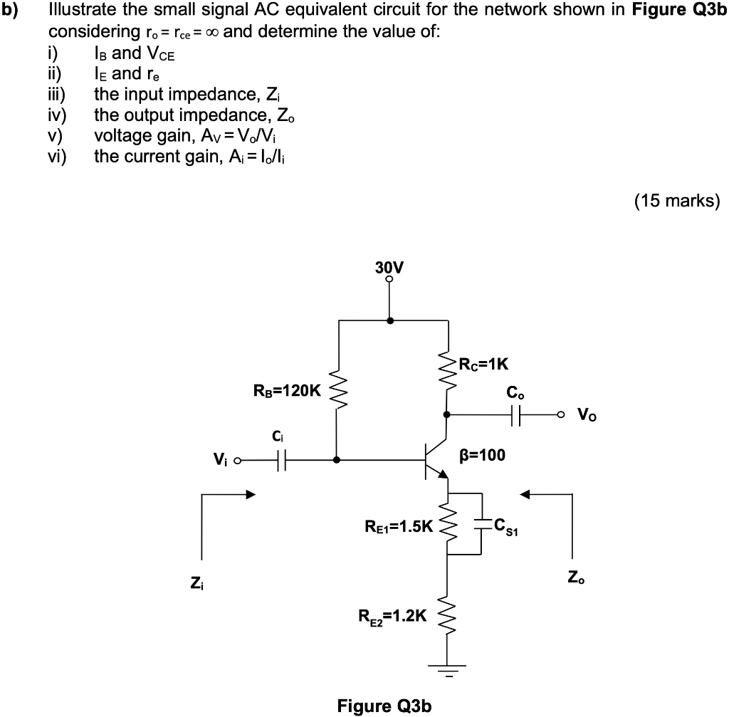 Solved b) Illustrate the small signal AC equivalent circuit | Chegg.com