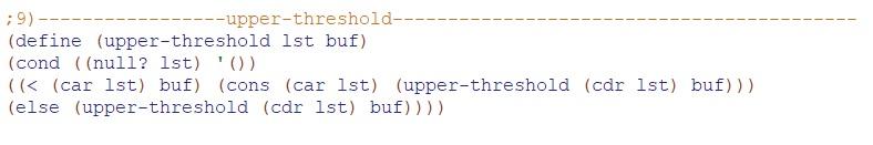 Solved 9. upper-threshold Define a function that takes two | Chegg.com