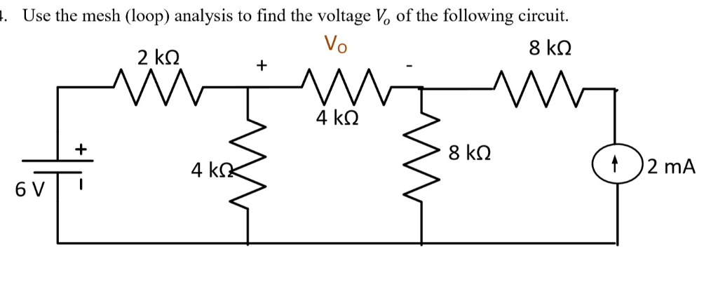 Solved Use the mesh (loop) analysis to find the voltage V of | Chegg.com