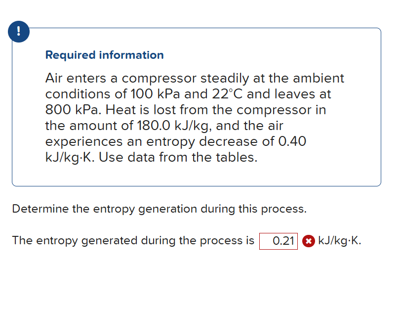 Solved ! ﻿Required information Air enters a compressor | Chegg.com