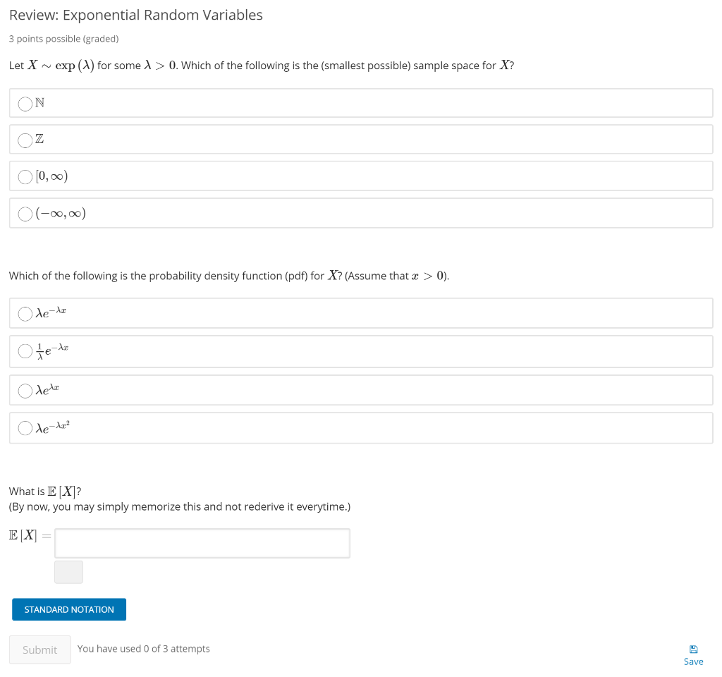 Solved Review: Exponential Random Variables 3 points | Chegg.com