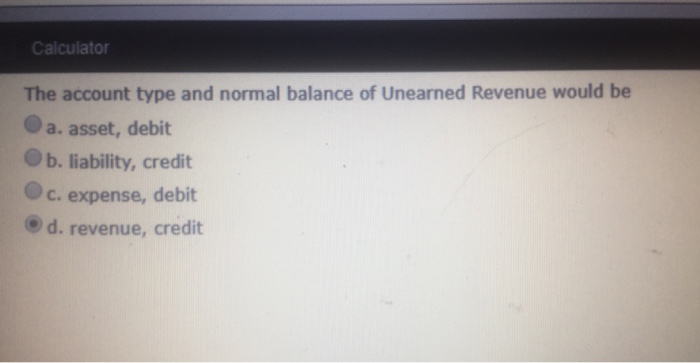 Solved Calculator The account type and normal balance of | Chegg.com