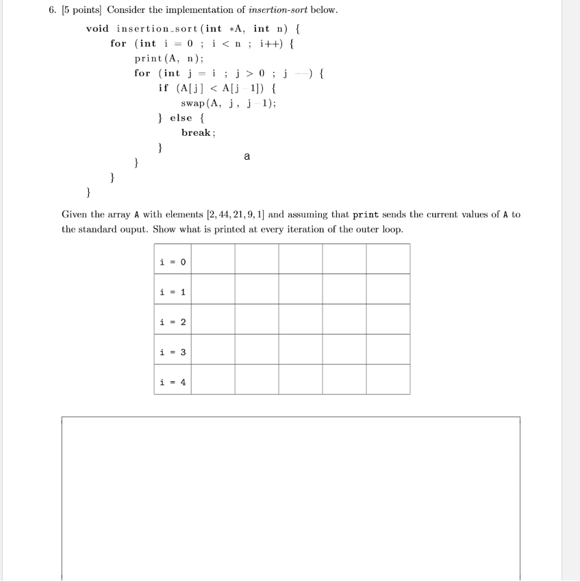 Solved 6. [5 points) Consider the implementation of | Chegg.com