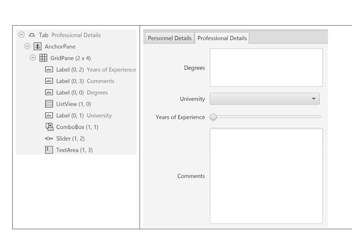 Exercise 4: Practice UI design using Scene Builder | Chegg.com