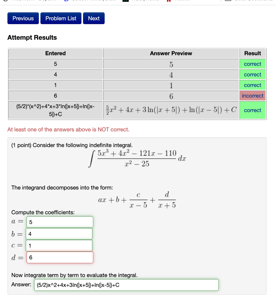 Solved Attempt Results At least one of the answers above is | Chegg.com