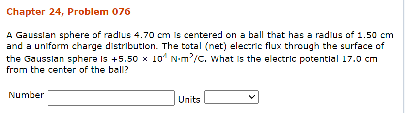 Solved Chapter 24, Problem 076 A Gaussian sphere of radius | Chegg.com