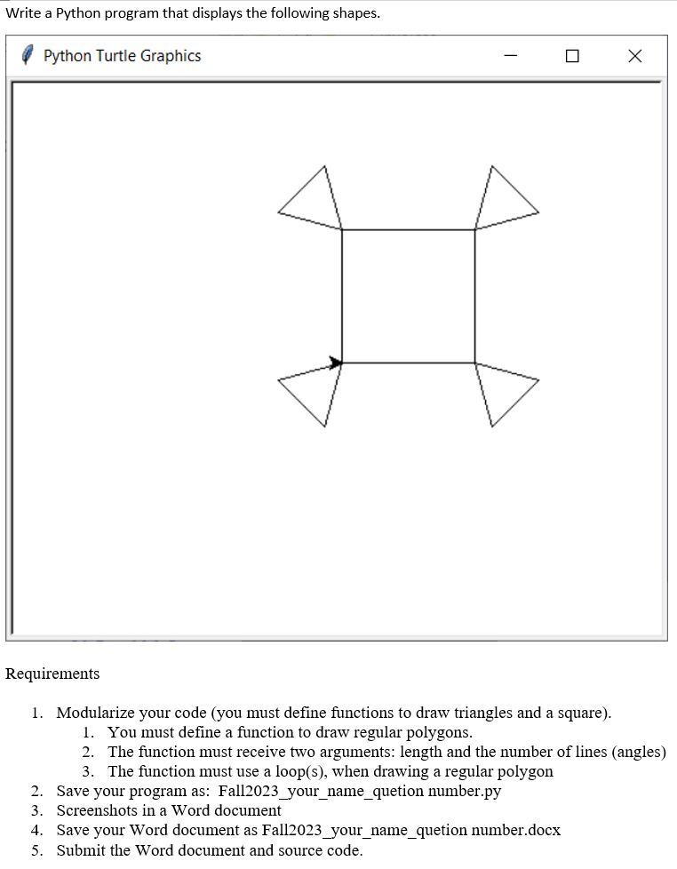 RequirementsModularize your code (you must define | Chegg.com