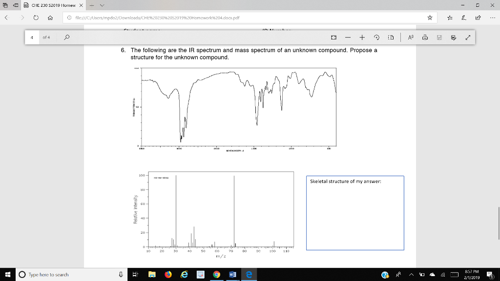 Solved 4) Given the molecule with formula C3H6O what is the | Chegg.com
