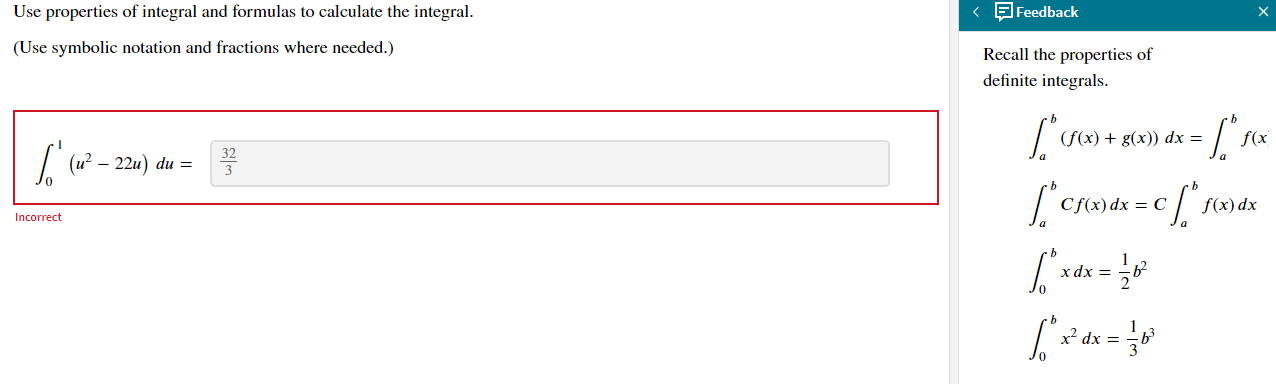 Solved Use properties of integral and formulas to calculate | Chegg.com